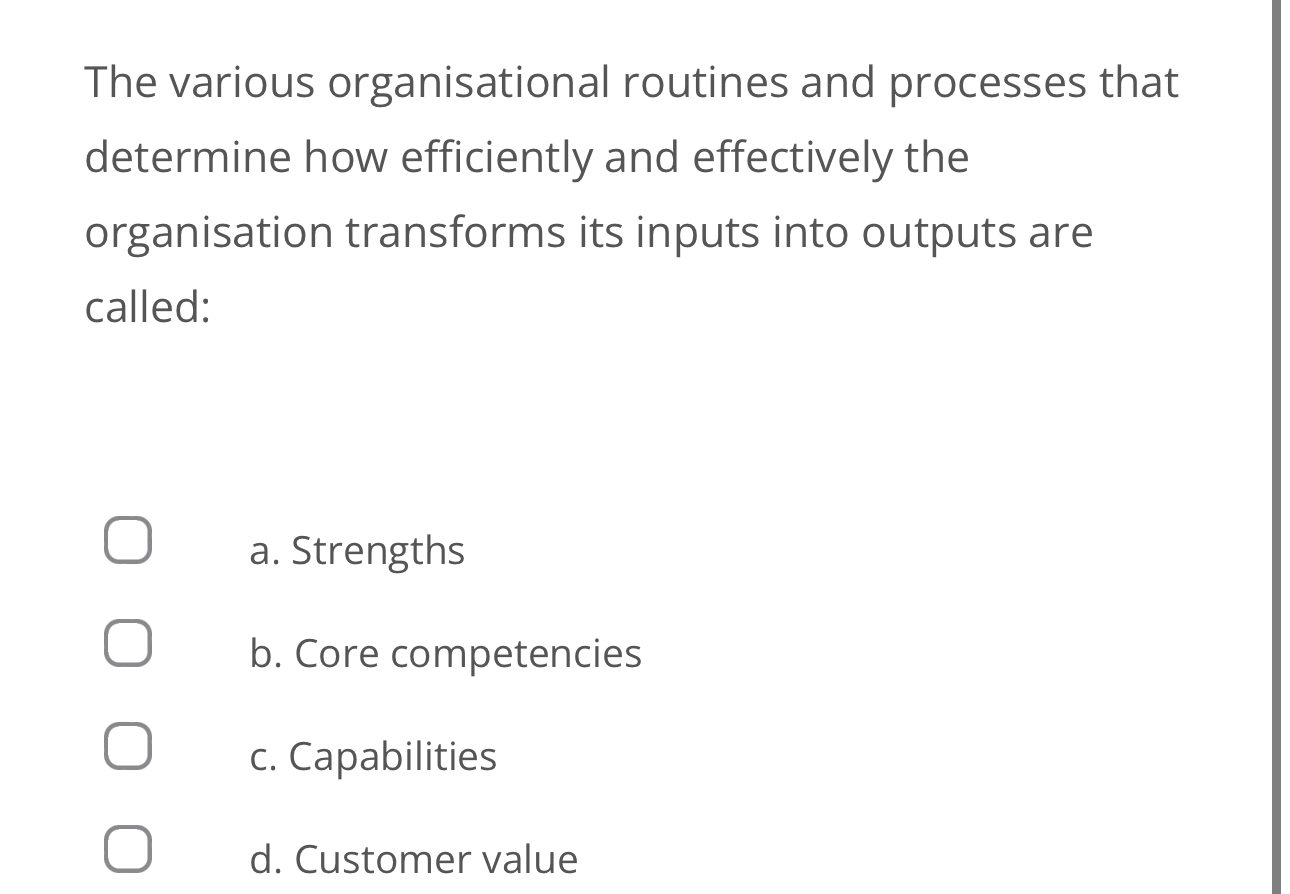 Solved The various organisational routines and processes | Chegg.com