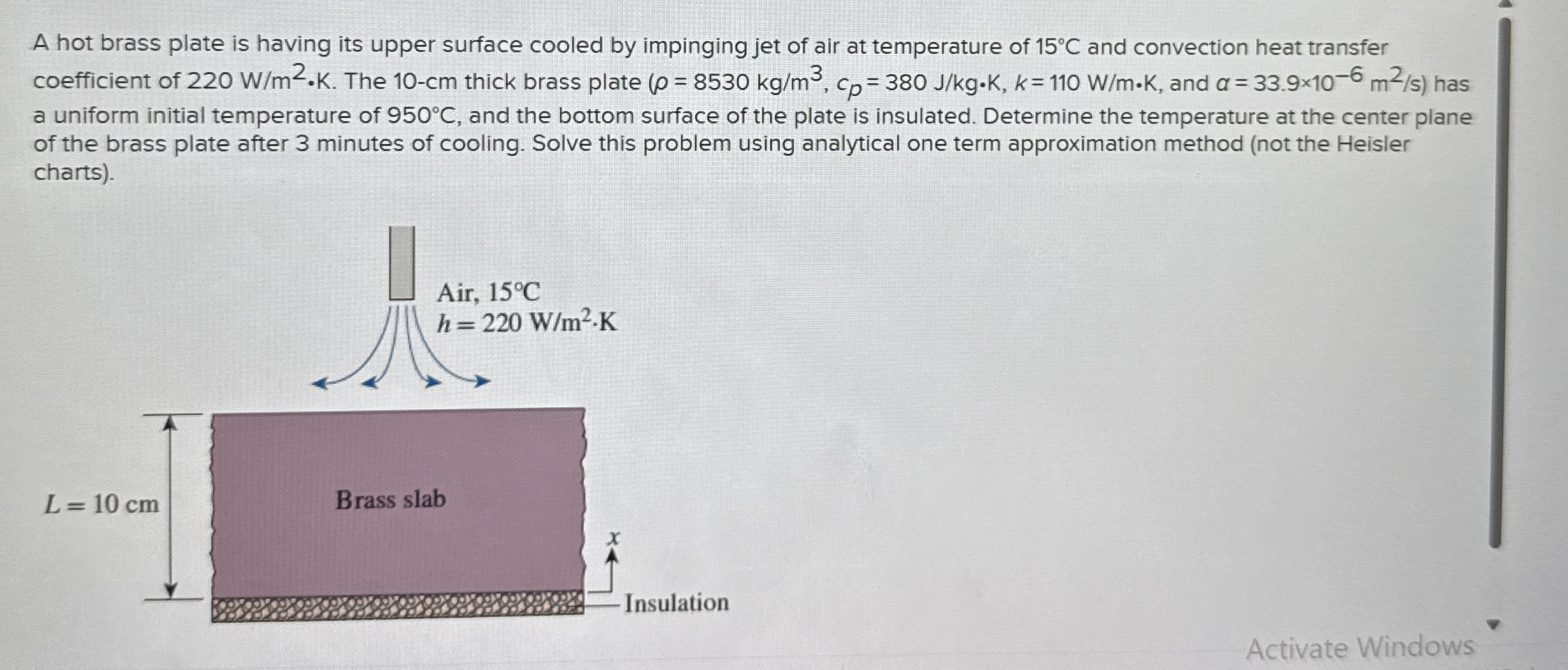 Solved A hot brass plate is having its upper surface cooled | Chegg.com