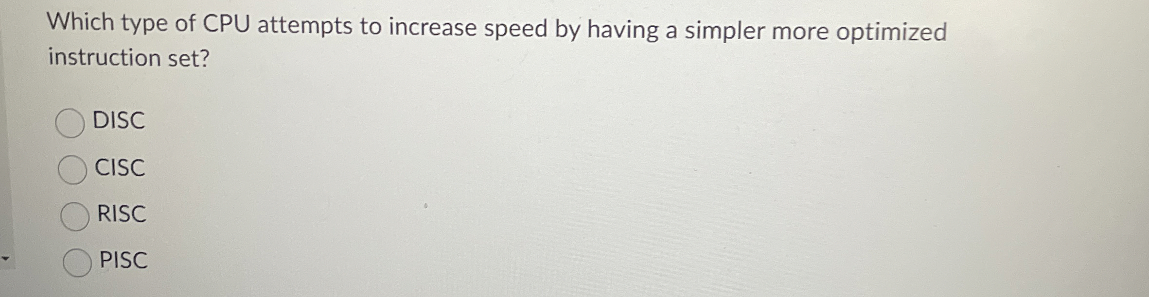 Solved Which type of CPU attempts to increase speed by | Chegg.com