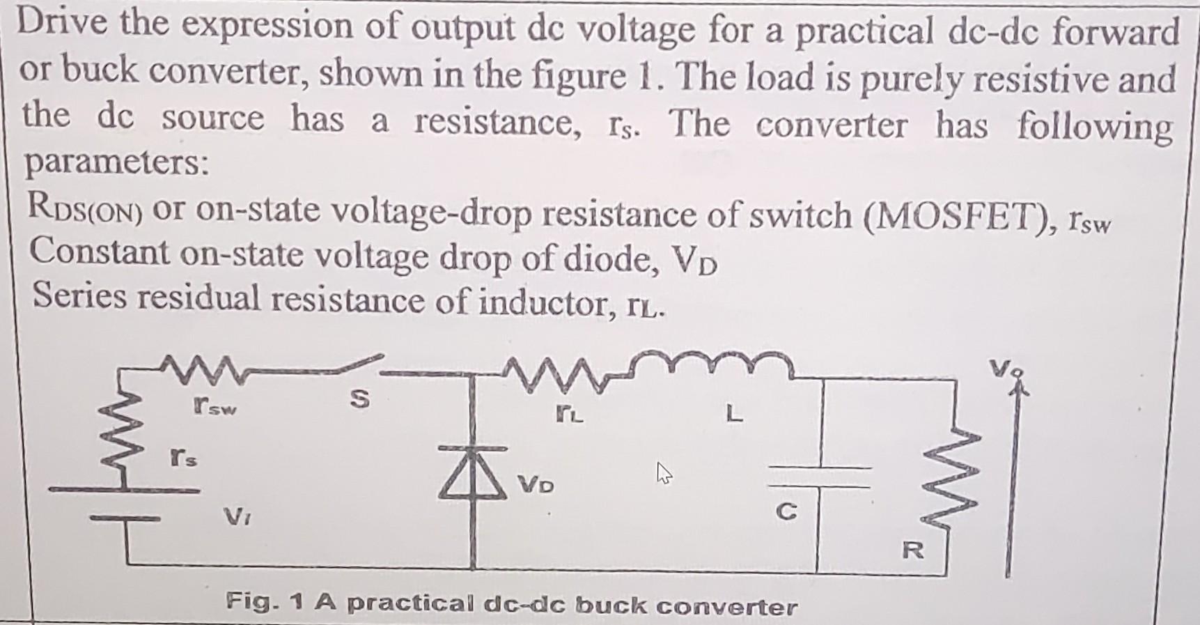 Solved Drive the expression of output de voltage for a | Chegg.com