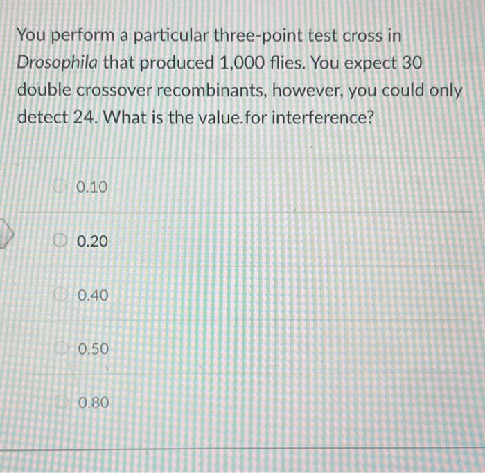 Solved You perform a particular three-point test cross in | Chegg.com