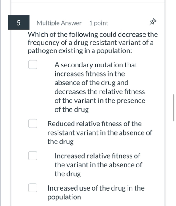 Solved 5Multiple Answer1 ﻿pointWhich of the following could | Chegg.com