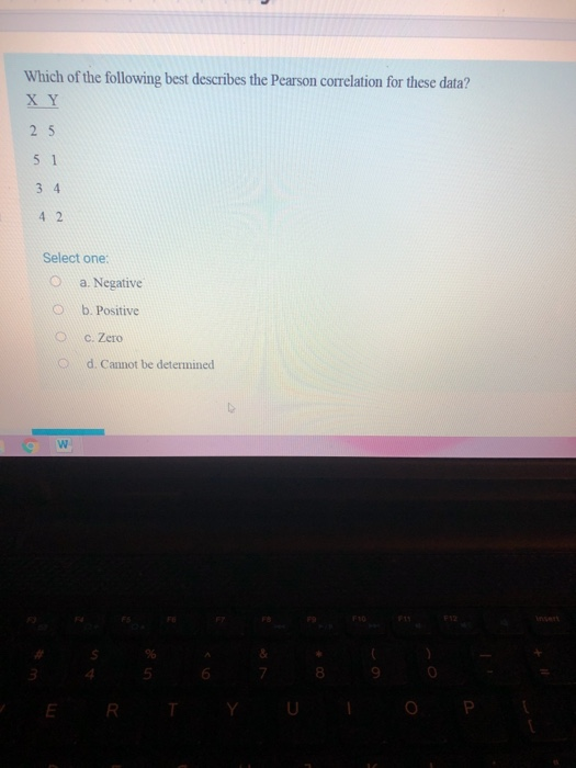 Solved Which of the following best describes the Pearson | Chegg.com