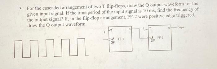 Solved 3- For the cascaded arrangement of two T flip-flops, | Chegg.com