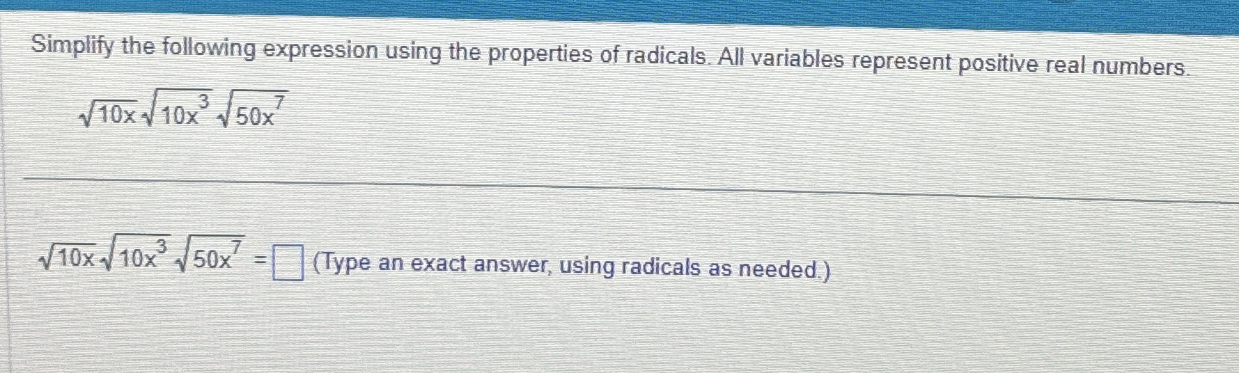 Solved Simplify the following expression using the | Chegg.com