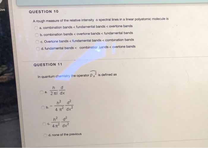 Solved Live QUESTION 10 A rough measure of the relative | Chegg.com