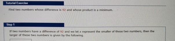 Solved Tutorial Exercise Find two numbers whose difference | Chegg.com