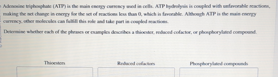 Solved Adenosine triphosphate (ATP) ﻿is the main energy | Chegg.com