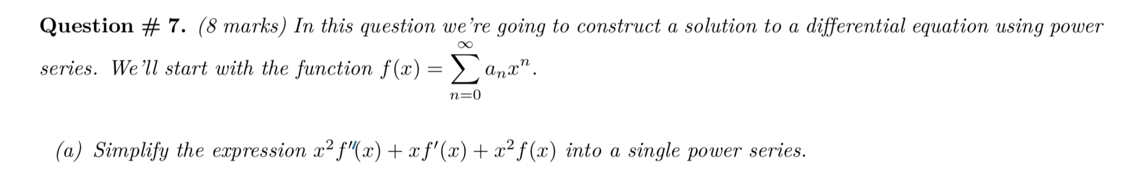 Solved Question # 7. (8 marks) In this question we're | Chegg.com Solved Question # 7. (8 marks) In this question we're | Chegg.com
