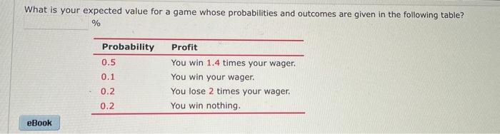 Solved What is your expected value for a game whose | Chegg.com