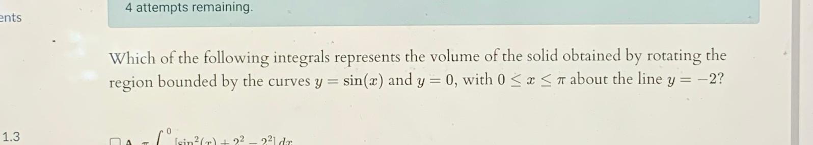 Solved 4 ﻿attempts remaining.Which of the following | Chegg.com