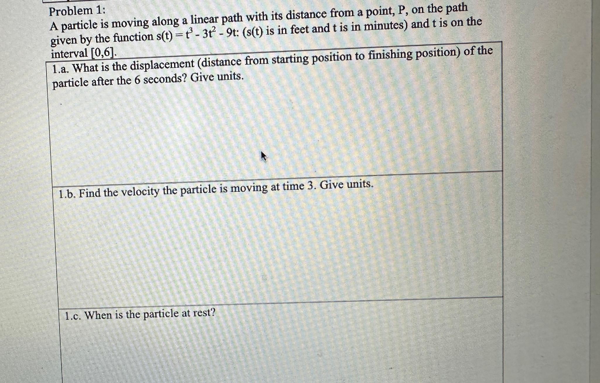 Solved Problem 1:A particle is moving along a linear path | Chegg.com