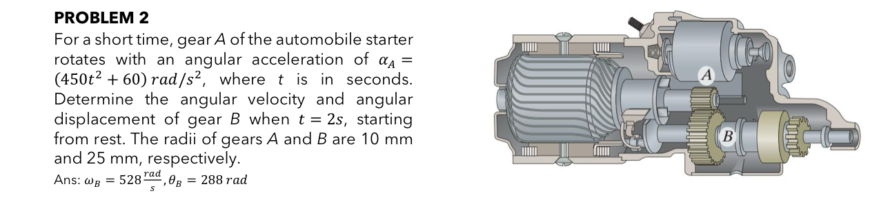 Solved PROBLEM For a short time, gear A ﻿of the automobile | Chegg.com