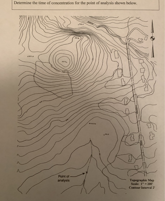 Determine the time of concentration for the point of | Chegg.com