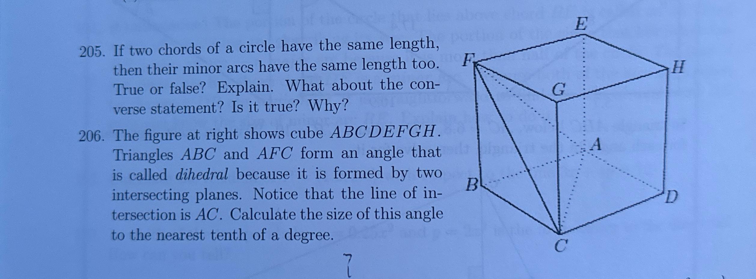 Solved If two chords of a circle have the same length, then | Chegg.com