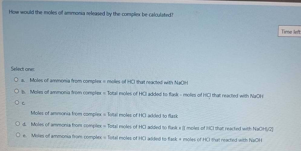 Solved How would the moles of ammonia released by the | Chegg.com