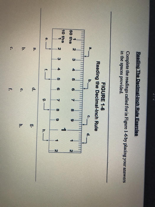 Solved 22 Reading The Decimal-Inch Rule Exercise Complete | Chegg.com