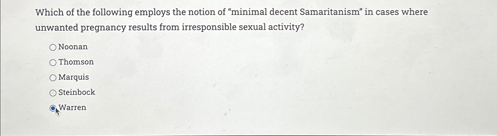 Solved Which of the following employs the notion of "minimal | Chegg.com