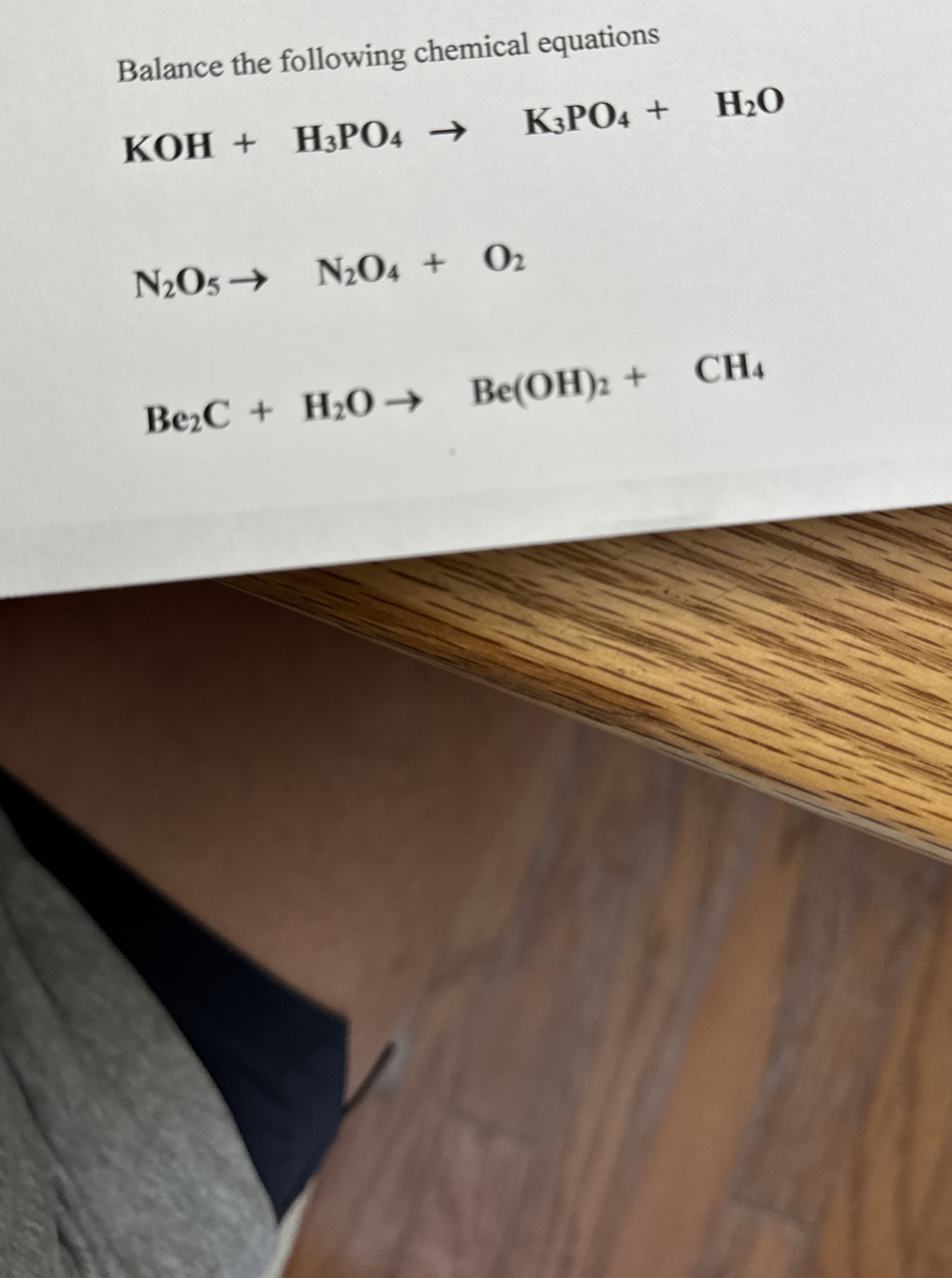 Solved Balance the following chemical | Chegg.com