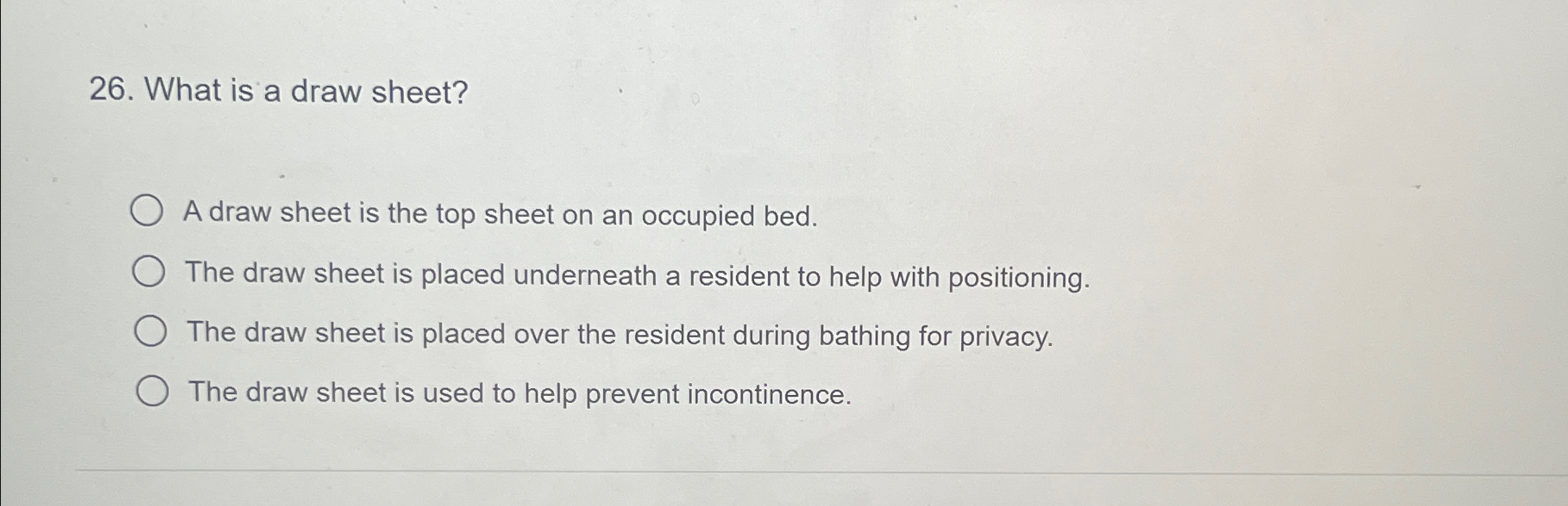 Solved What is a draw sheet?A draw sheet is the top sheet on | Chegg.com