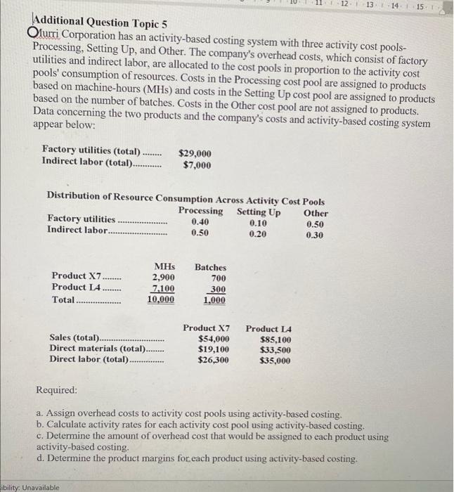 Solved Additional Question Topic 5 Olurri Corporation has an | Chegg.com