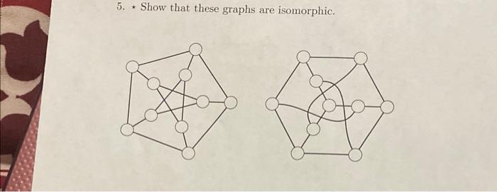 Solved 5. ⋆ Show that these graphs are isomorphic. | Chegg.com