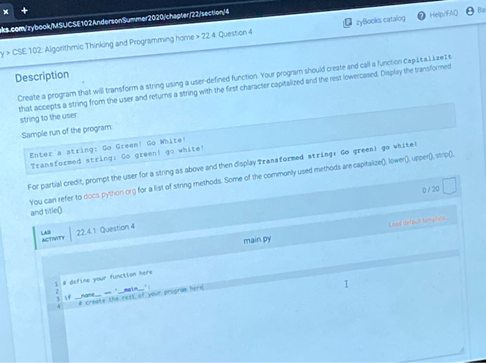 Solved oks.com/zybook/MSUCSE | Chegg.com