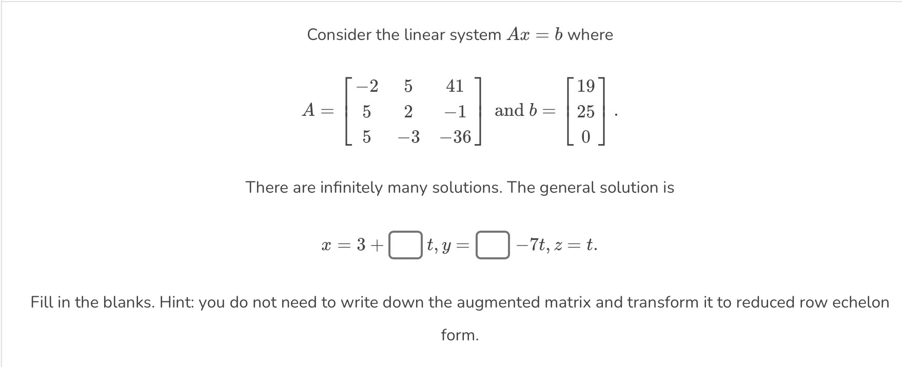 Solved Consider the linear system Ax=b | Chegg.com