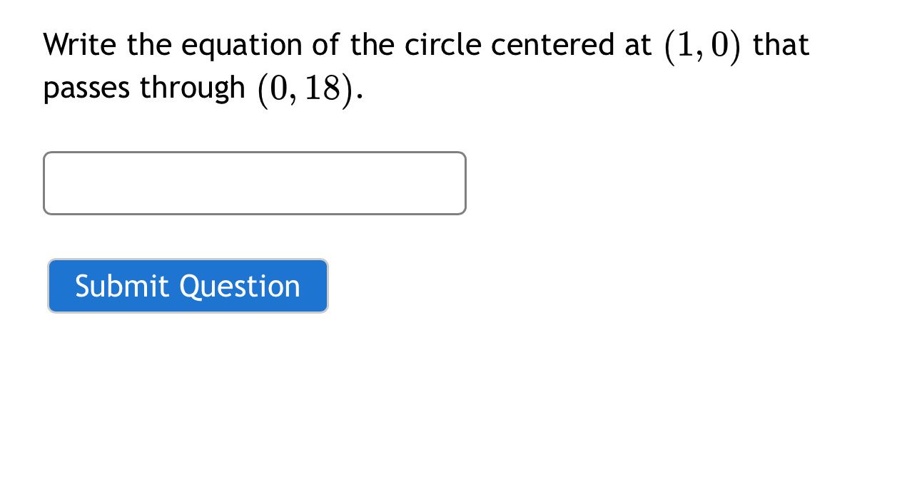 Solved Write the equation of the circle centered at (1,0) | Chegg.com