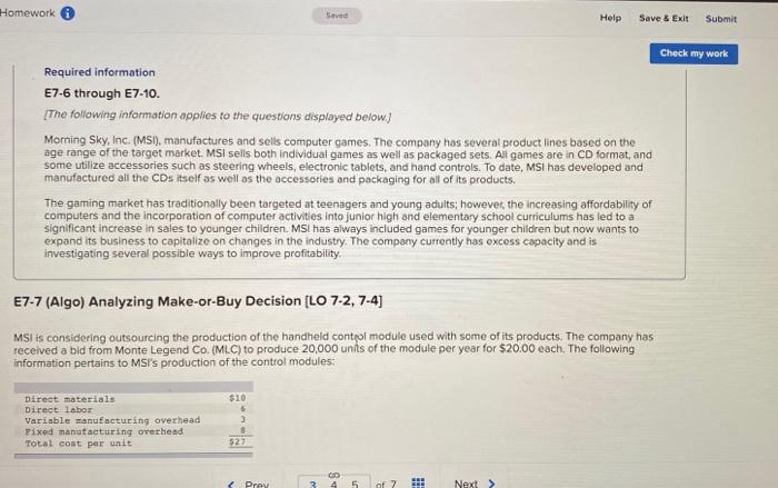 Solved Homework Help Save & Exit Submit Check my work | Chegg.com
