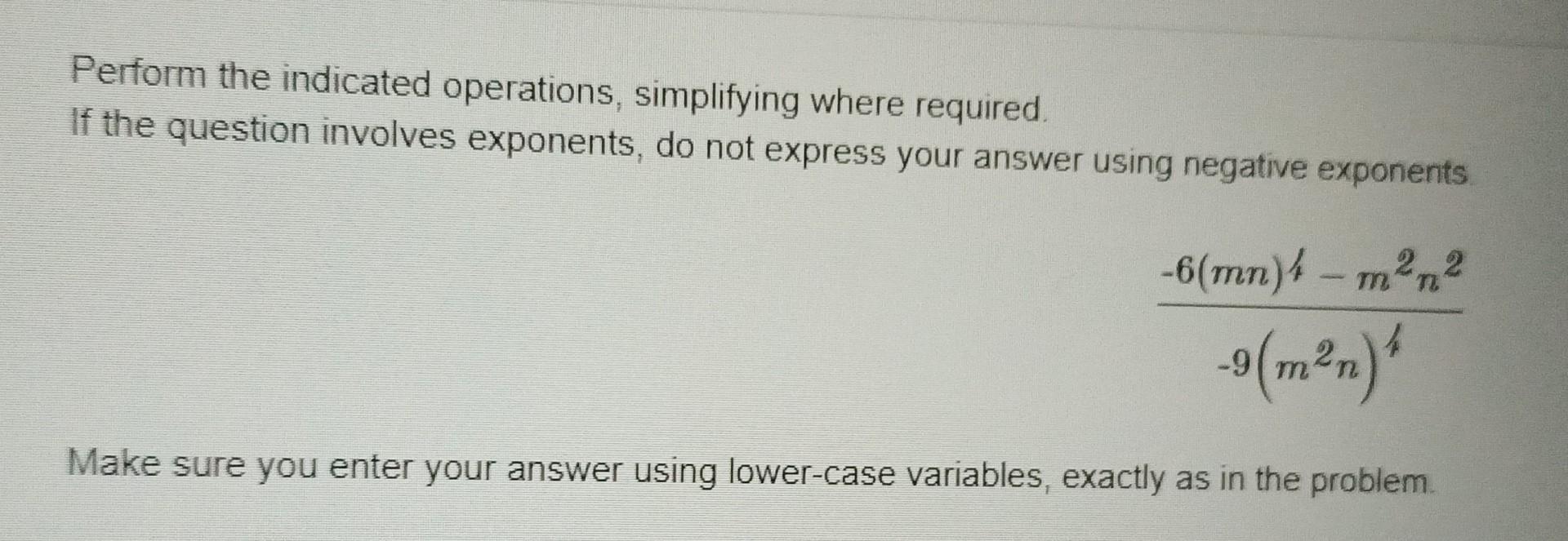 Solved Perform the indicated operations, simplifying where | Chegg.com