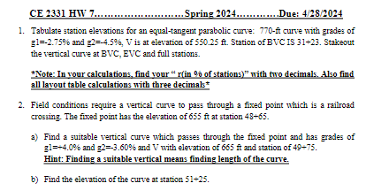 Solved SOLVE STEP BY STEP EXPLANATION: Tabulate station | Chegg.com