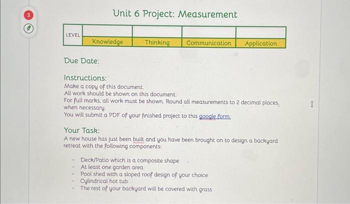 this is a grade 8 math project please do ALL parts | Chegg.com this is a grade 8 math project please do ALL parts | Chegg.com