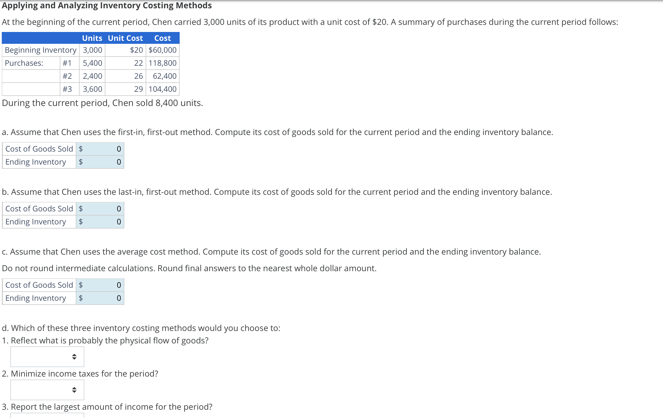 Solved Applying and Analyzing Inventory Costing MethodsAt | Chegg.com