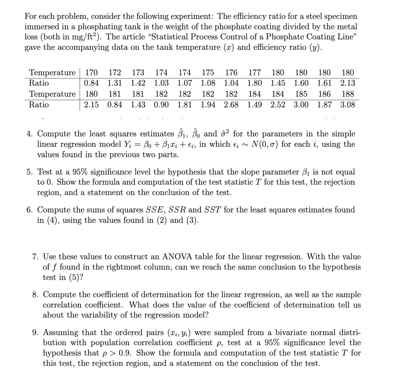 Solved For each problem, consider the following experiment: | Chegg.com