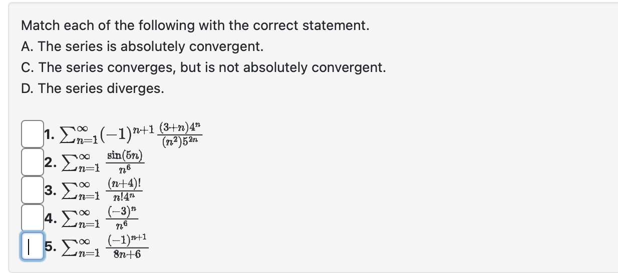Solved Match each of the following with the correct | Chegg.com