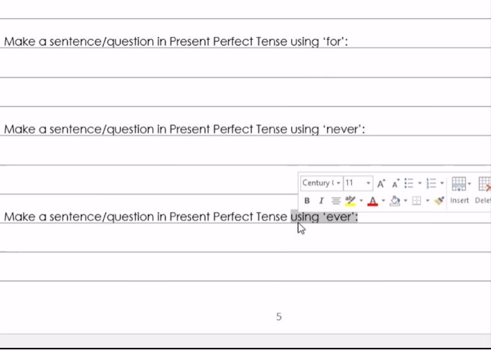Solved Make a sentence/question in Present Perfect Tense | Chegg.com
