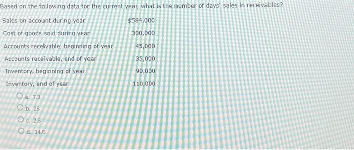 Based on the following data for the current year, | Chegg.com
