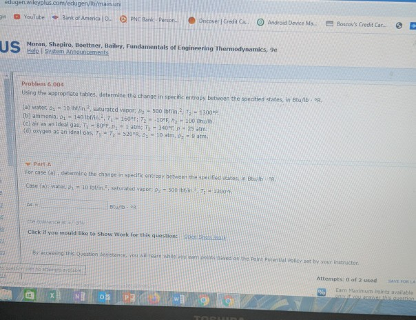 Solved edugen.wileyplus.contedugen/lt/main Youtube Bank of | Chegg.com
