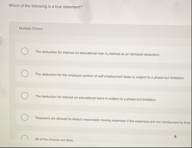 Solved Which of the following is a true statement?Multiple | Chegg.com