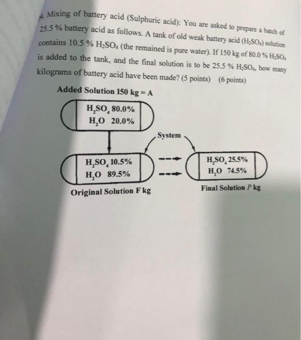 Solved Mixing of battery acid (Sulphuric acid): You are | Chegg.com