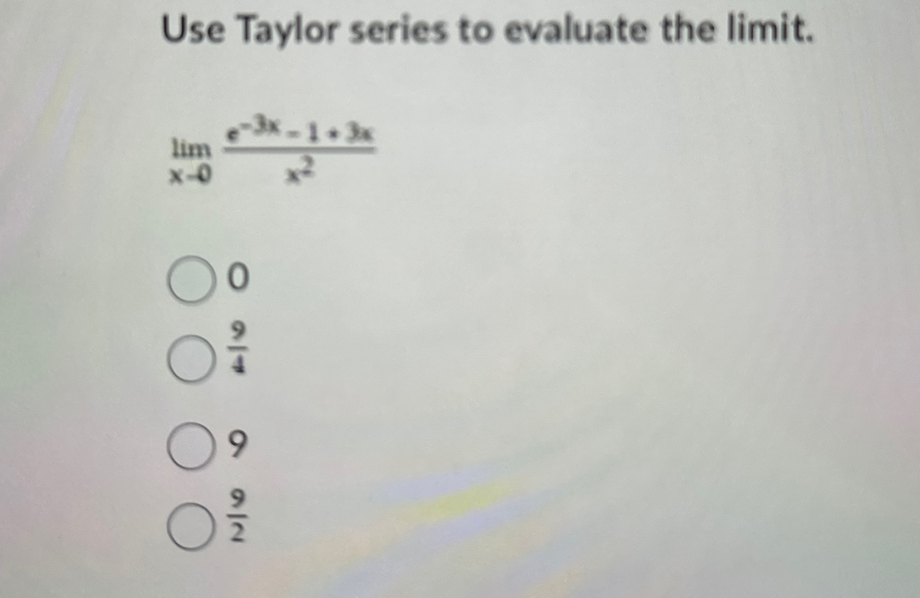 Solved Use Taylor series to evaluate the | Chegg.com