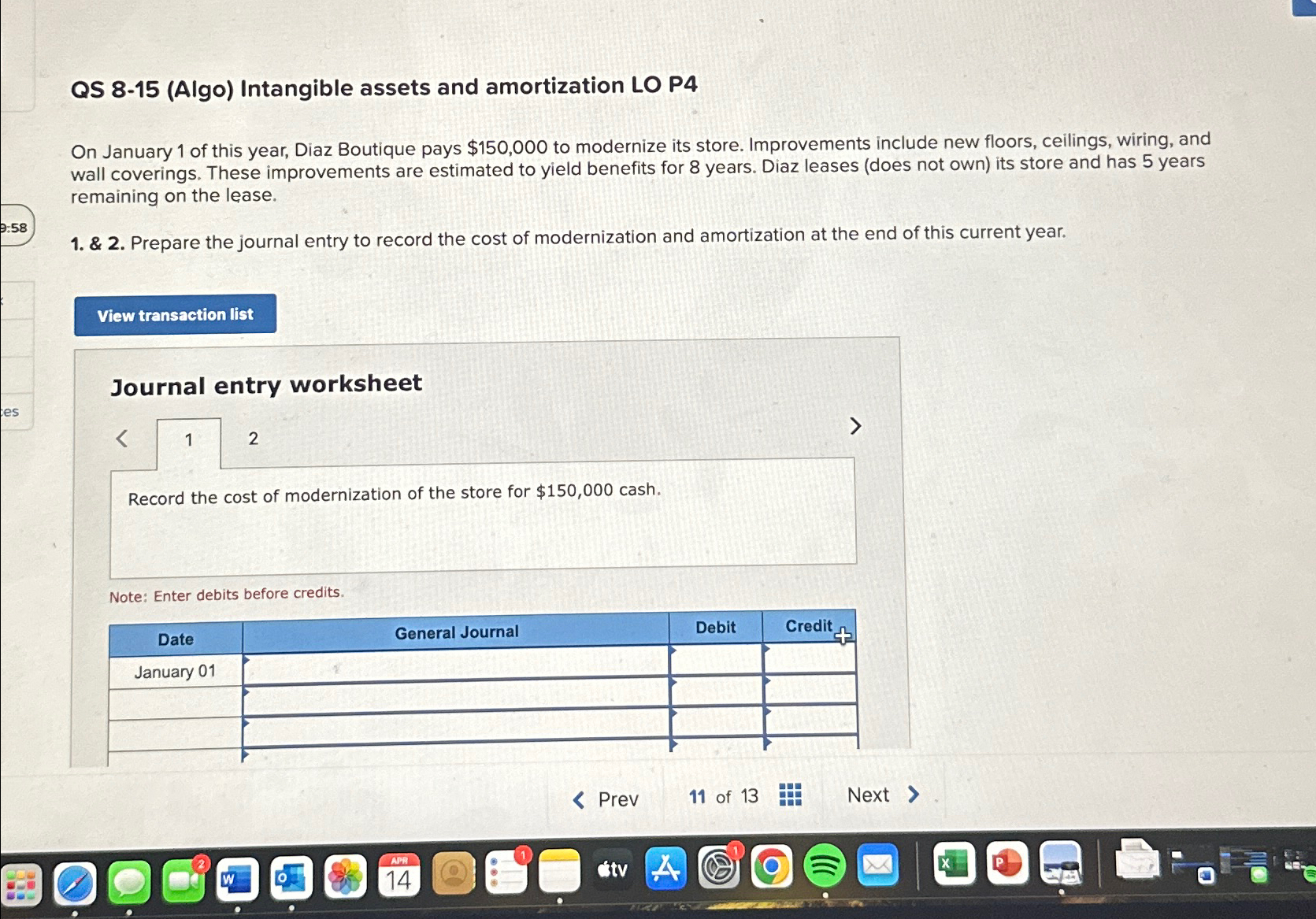 Solved QS 8-15 (Algo) ﻿Intangible assets and amortization LO | Chegg.com