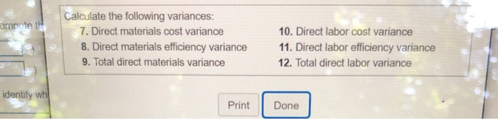 7. Calculate the direct materials cost variance | Chegg.com