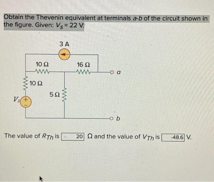 Solved Obtain the Thevenin equivalent at terminals ab of the | Chegg.com