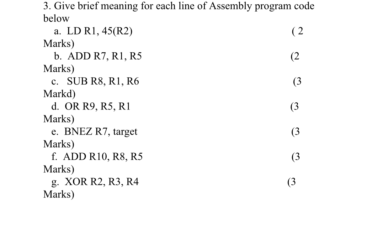 Solved Give brief meaning for each line of Assembly program | Chegg.com