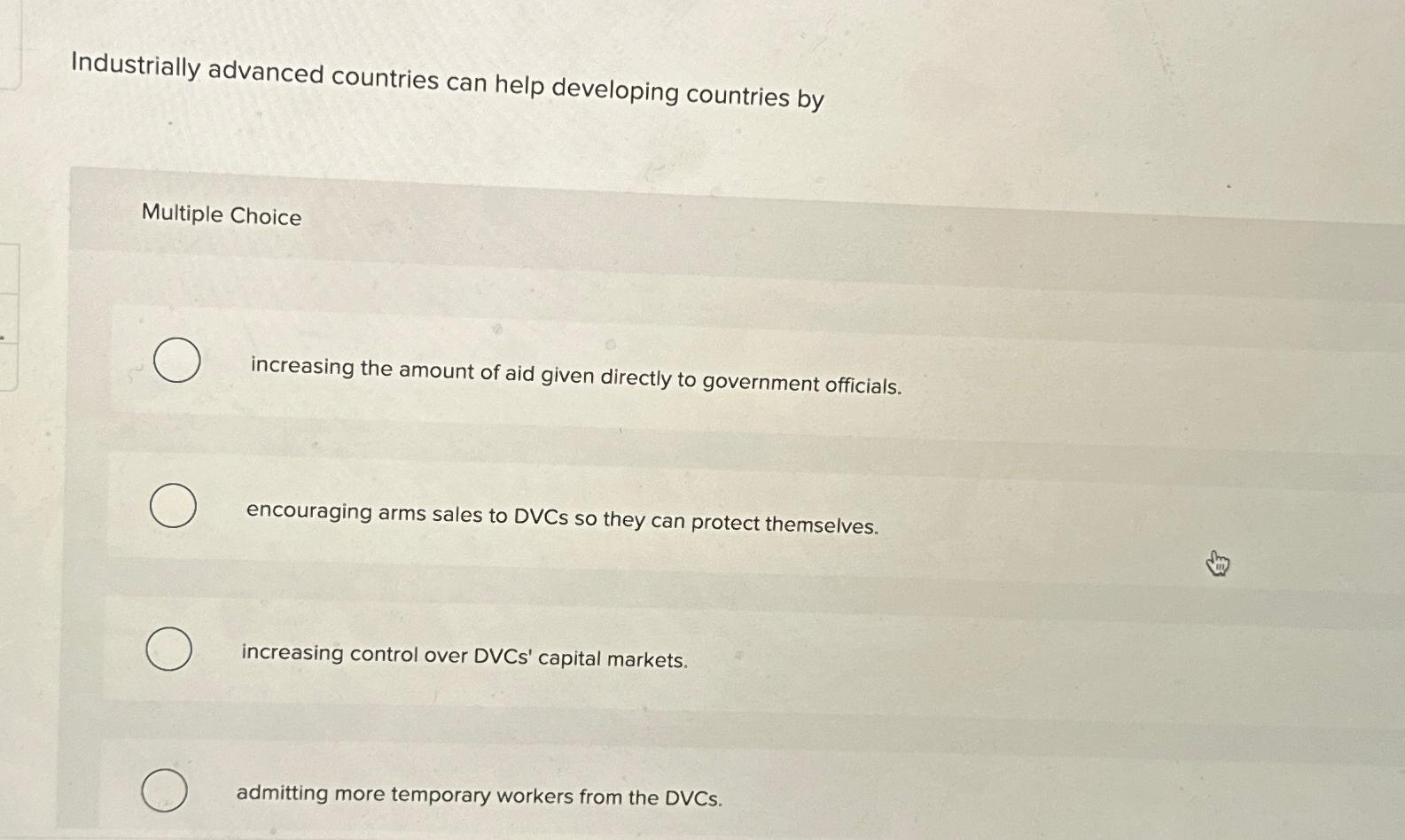 Solved Industrially advanced countries can help developing | Chegg.com