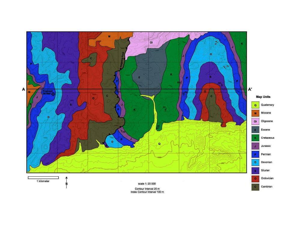 Geologic Map Analysis Please give answers of all | Chegg.com