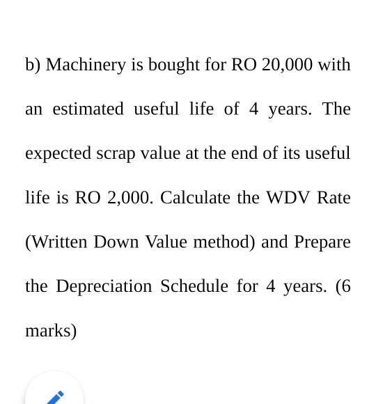 Solved Question 4: a) Ibri rent a car Company bought a car | Chegg.com