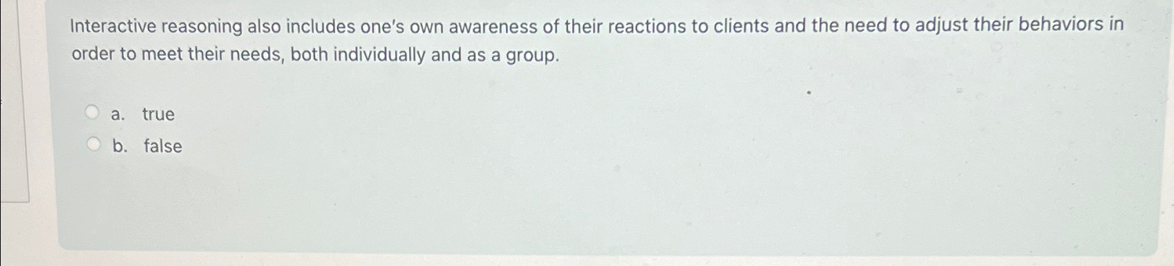 Solved Interactive reasoning also includes one's own | Chegg.com